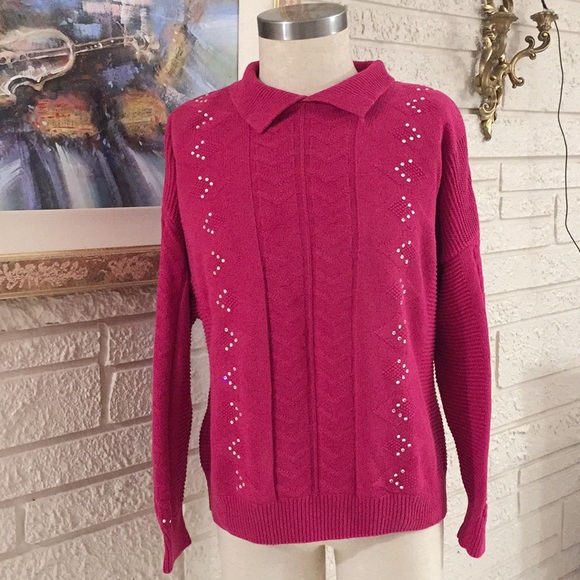 Sweaters | Cable Knit Rhinestone Embellished Sweater | Poshmark